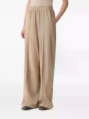 Fabiana Filippi Beige Suede Wide Leg Trousers