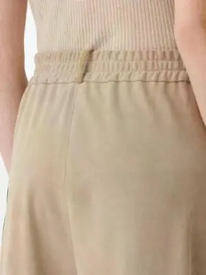 Fabiana Filippi Beige Suede Wide Leg Trousers
