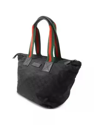 Gucci Gg Canvas Tote Bag With Web-stripe Trim