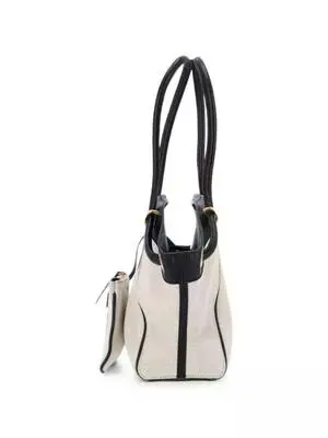 Balmain Canvas And Leather Trim Tote Bag - Neutrals