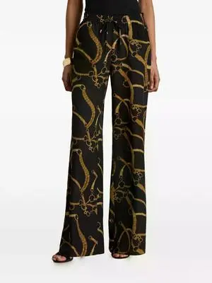 Ralph Lauren Belting Print Wide-leg Trousers