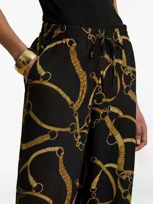 Ralph Lauren Belting Print Wide-leg Trousers