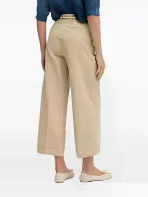 BENETTON Pleated Rope-belt Trousers - Neutrals