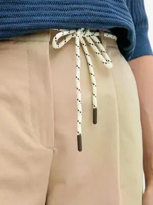 BENETTON Pleated Rope-belt Trousers - Neutrals
