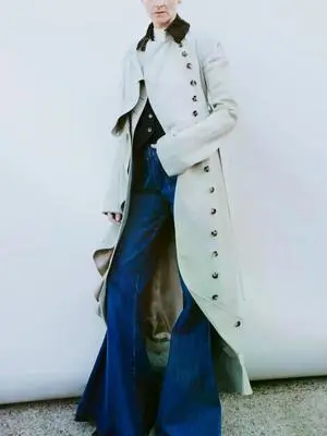 A.W.A.K.E. Mode Ruffled Trench Coat