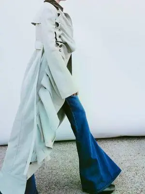 A.W.A.K.E. Mode Ruffled Trench Coat