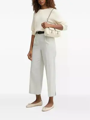 BENETTON Slub Texture Wide-leg Trousers