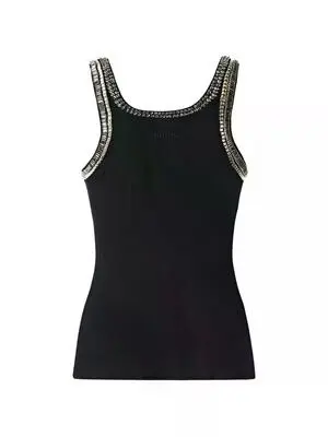 Pinko Bejewelled Embellished Scoop Neck Sleeveless Top