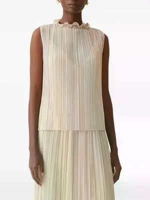 Fabiana Filippi Pleated High Neck Sleeveless Top