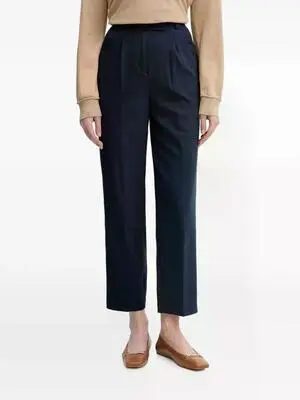BENETTON Navy Tailored Pleat Detail Trousers