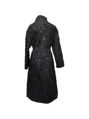 Alaïa 2020s Felted Dot Embellished High Neck Coat