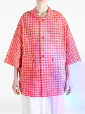 DANIELA GREGIS Gingham Crinkled Finish Shirt