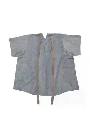 ZIGGY CHEN V-neck T-shirt With Strap Detail