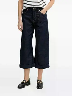BENETTON Cropped Wide-leg Jeans With Contrast Stitching