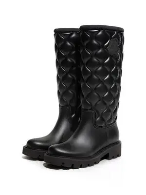 Moncler Quilted Logo-patch Boots - Black