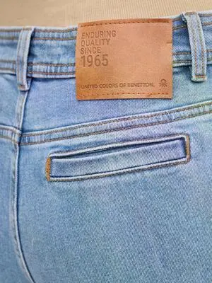 BENETTON Patch Pocket Seamed Straight Leg Jeans