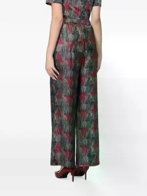Max Mara Piovra Printed Silk Palazzo Pants