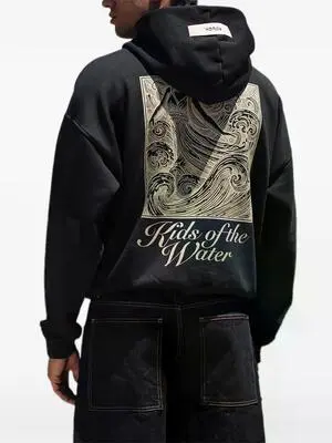 ROUGH. Embellished Graphic Print Zip-up Hoodie