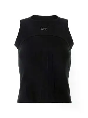 Off-White Ribbed Logo Tank Top