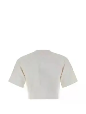 Off-White Logo-print Cropped Ribbed T-shirt - White