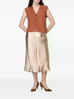 Max Mara Satin-finish Silk Skirt - Neutrals