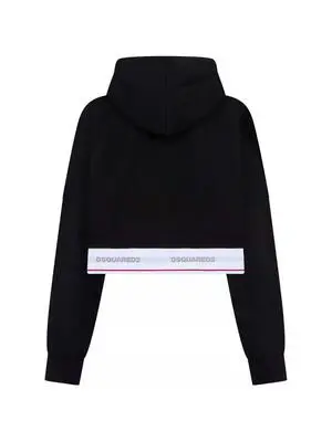 Dsquared2 Logo Elastic Onion Cropped Hoodie