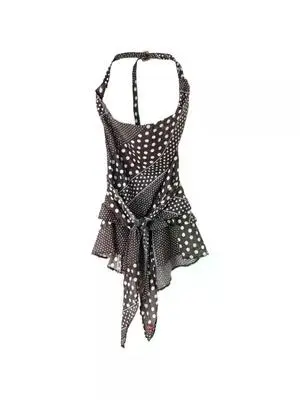 DAMSON MADDER Leandra Polka-dot Halter Neck Top