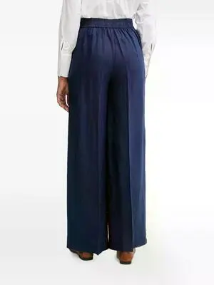 BENETTON Navy Slub Texture Wide-leg Trousers