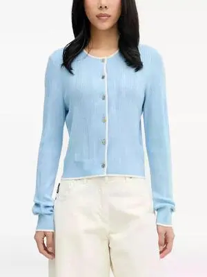 From Future Ribbed Knit Cardigan With Contrast Trim