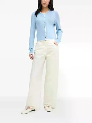 From Future Ribbed Knit Cardigan With Contrast Trim