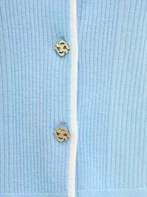 From Future Ribbed Knit Cardigan With Contrast Trim