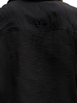 Y3 Crinkled Short-sleeve Shirt With Logo Print