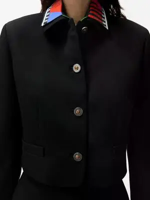 Versace Cropped Jacket With Medusa Buttons