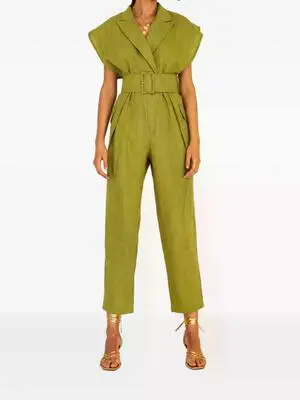 MOOS STUDIO Belted Cap-sleeve Jumpsuit