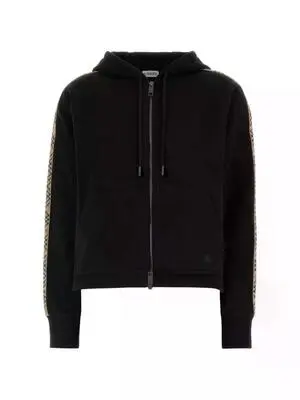 Burberry Check-stripe Zip-up Hoodie
