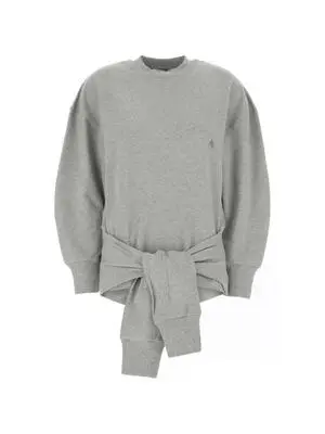 Attico Tie-waist Logo-embroidered Sweatshirt