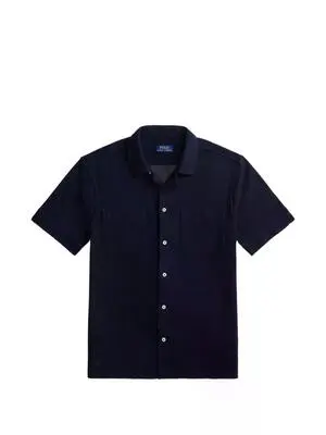 Polo Ralph Lauren Mesh-knit Patch-pocket Shirt - Blue