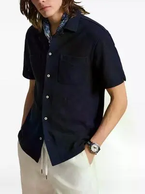 Polo Ralph Lauren Mesh-knit Patch-pocket Shirt - Blue