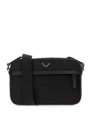 Emporio Armani Logo Plaque Shoulder Bag - Black