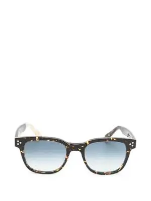 SNOB Tortoiseshell-effect Square-frame Sunglasses With Blue Tinted Lenses - Brown
