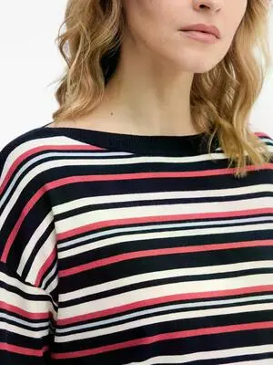 BENETTON Horizontal Stripe Ribbed-trim Sweater