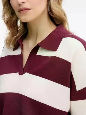 BENETTON Striped Polo-collar Sweater