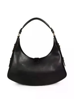 GANNI Kat Logo-plaque Curved Shoulder Bag - Black