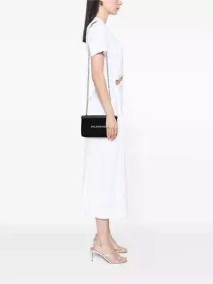 Balenciaga Leather Wallet On Chain Crossbody Bag