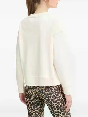 Dkny Leopard Print Logo Patch Sweatshirt