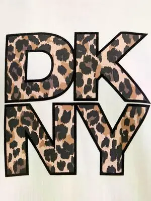 Dkny Leopard Print Logo Patch Sweatshirt
