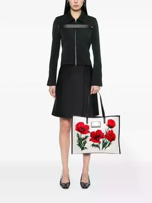 Dolce & Gabbana Canvas Floral Print Tote Bag