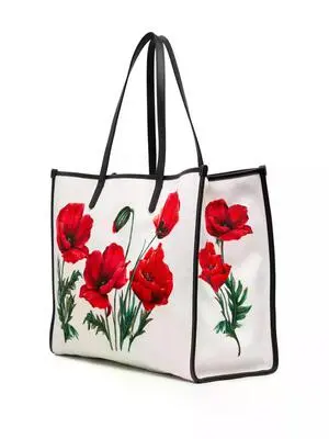 Dolce & Gabbana Canvas Floral Print Tote Bag