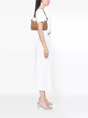 Fendi Zucchino Canvas Shoulder Bag - Neutrals