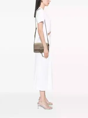 Chloé Faye Small Suede And Calfskin Crossbody Bag - Brown